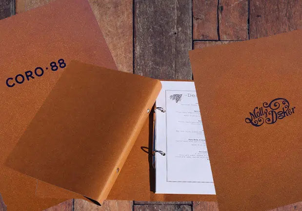 Order your free sample now | Leather menu cover with embossed logo ...