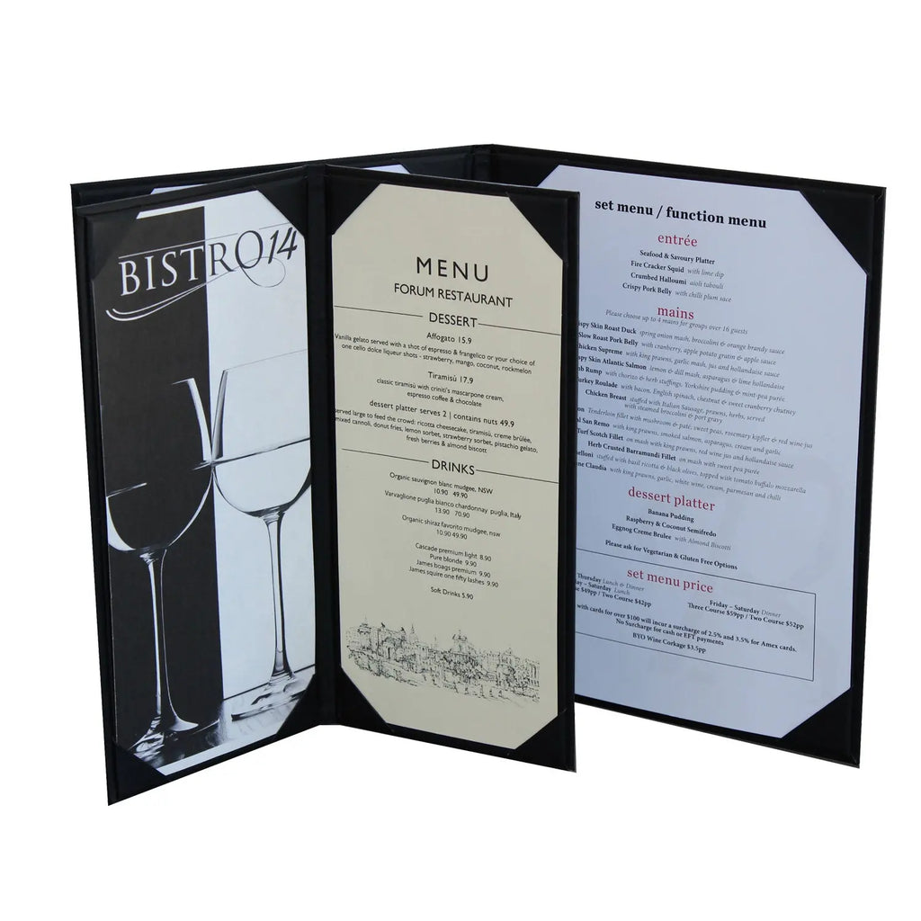 Restaurant Menu Covers | Leather Menus | Custom Design | FCM Sales