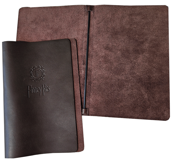 A5 Soft Leather Menu Book | Carbon rod | Made in Australia — FCM Sales