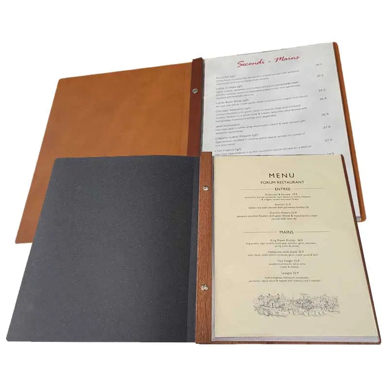Restaurant Menu Covers | Leather Menus | Custom Design | FCM Sales