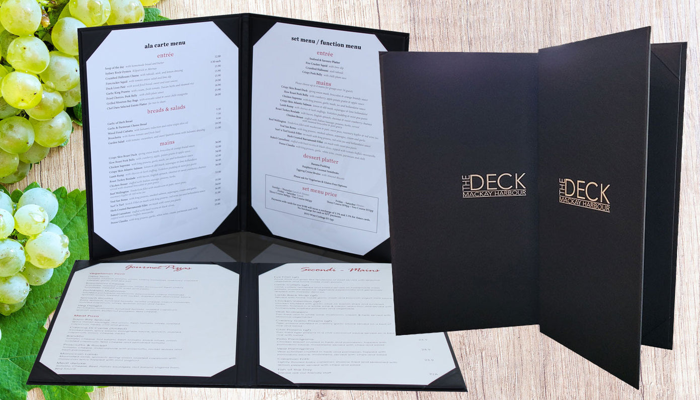 Restaurant Menu Covers | Leather Menus | Custom Design | FCM Sales