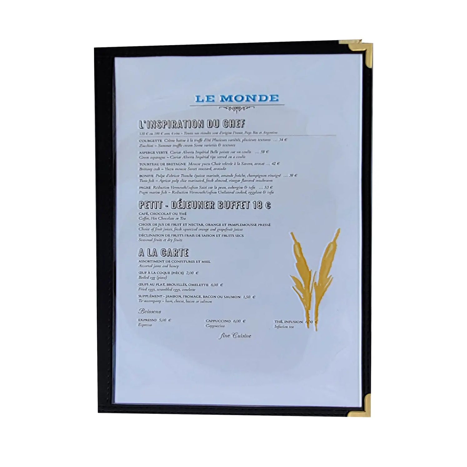 Restaurant Menu Covers | Leather Menus | Custom Design | FCM Sales