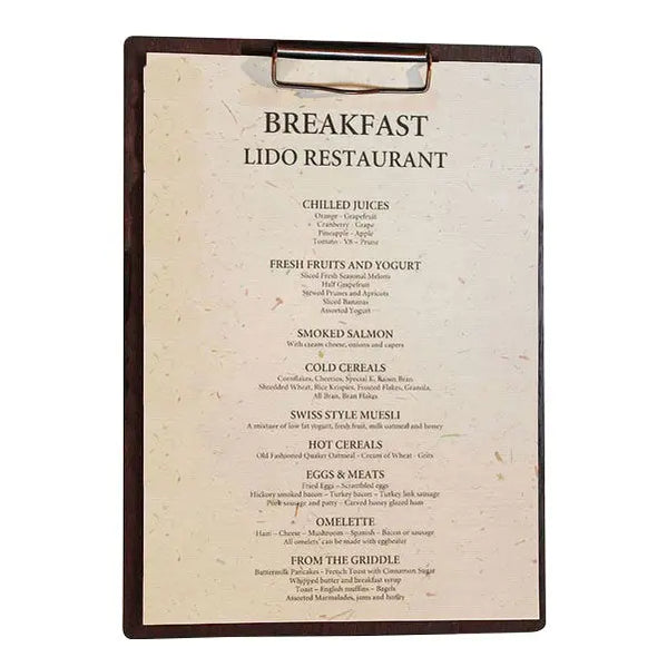 Menu Clipboards for Restaurants | Choose your colour and fitting — FCM ...